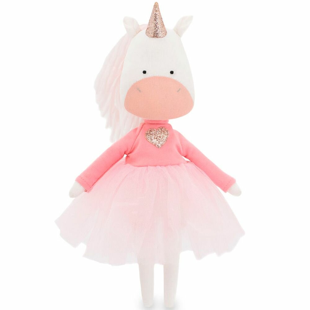 Мягкая игрушка Orange Toys единорог Дафни в платье с сердцем, 30 см