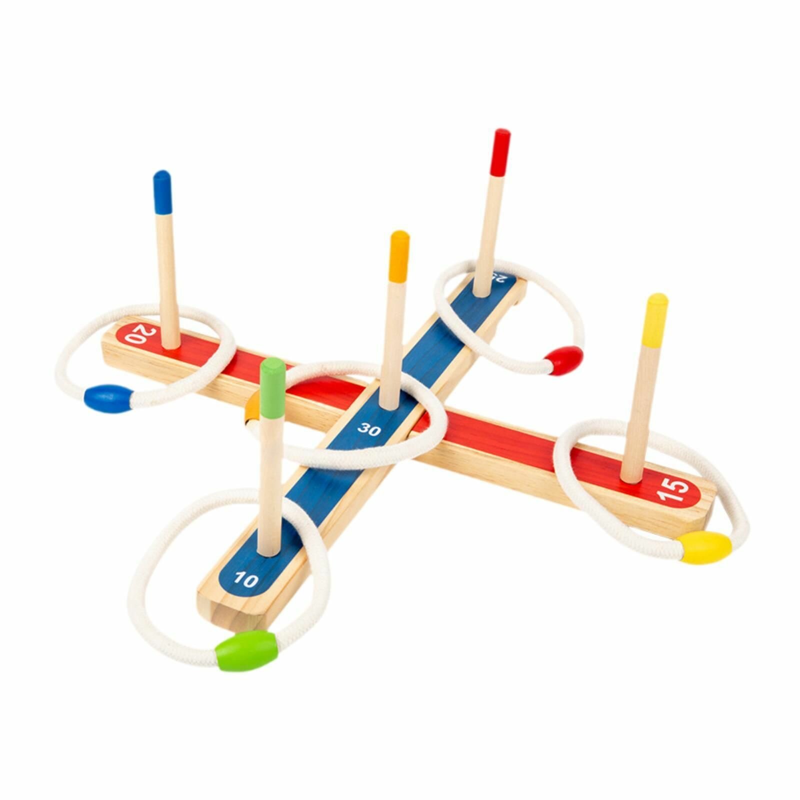 Кольцеброс деревянный для детей и взрослых, развивающая семейная игра для улицы и дома с 5 кольцами