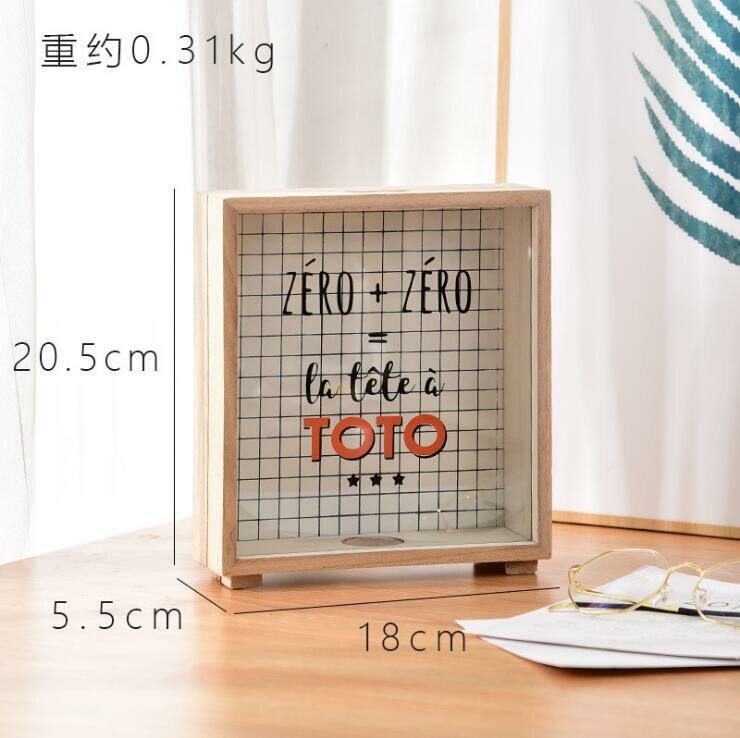 Горячая распродажаКреативная деревянная копилка в скандинавском стиле, украшение для спальни, декоративный элемент для рабочего стола, реквизит для фотосессий, коробка для хранения мелочей.