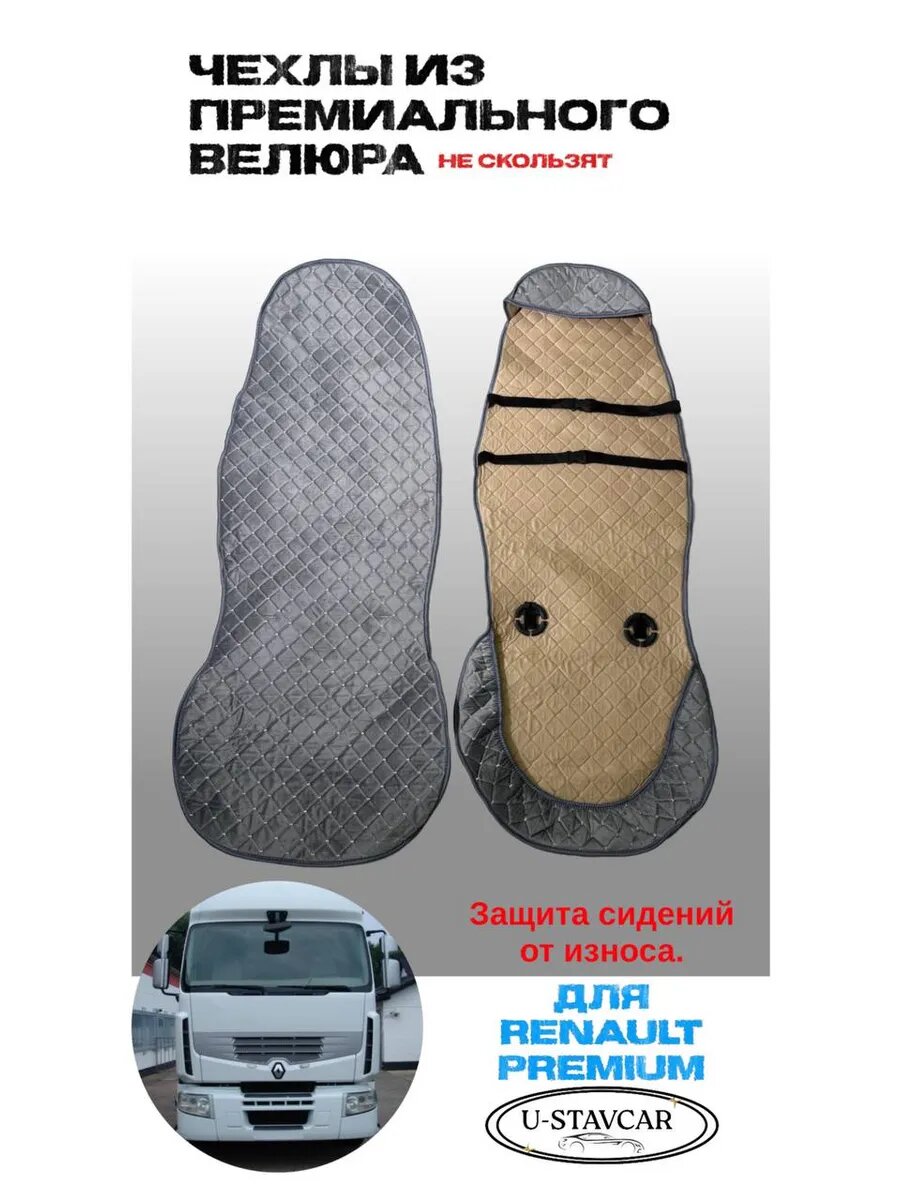 Велюровые чехлы/накидки на сидения Renault Premium