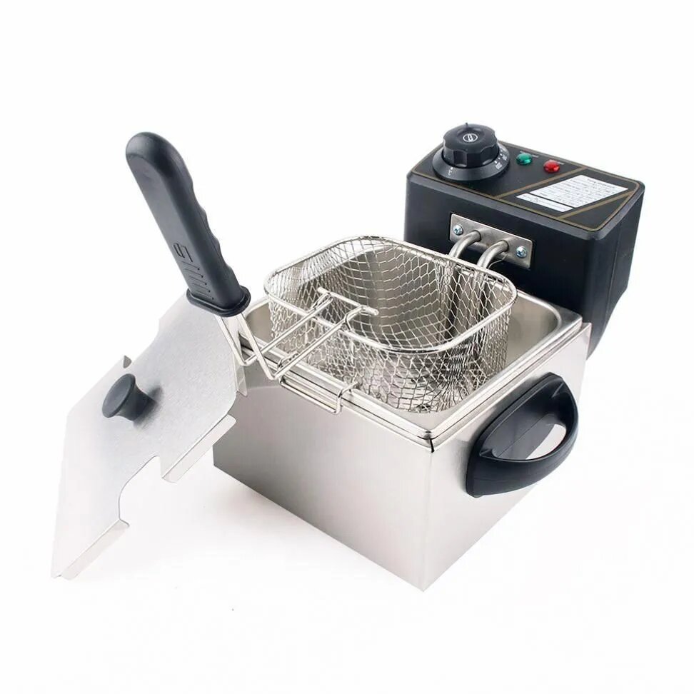 Бытовая многофункциональная электрическая фритюрница, 2 л, Электрические фритюрницы, быстрый нагрев глубокие баки кухонная сковорода из нержавеющей стали