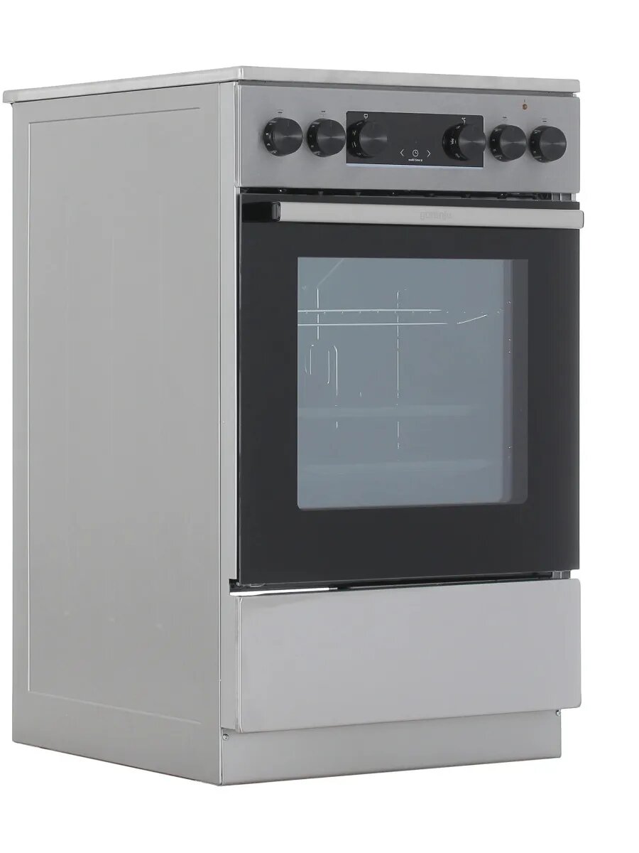 Плита электрическая 50 см Gorenje GEC5C40XAOT / Серебристый / Конвекция / Гриль / Дисплей