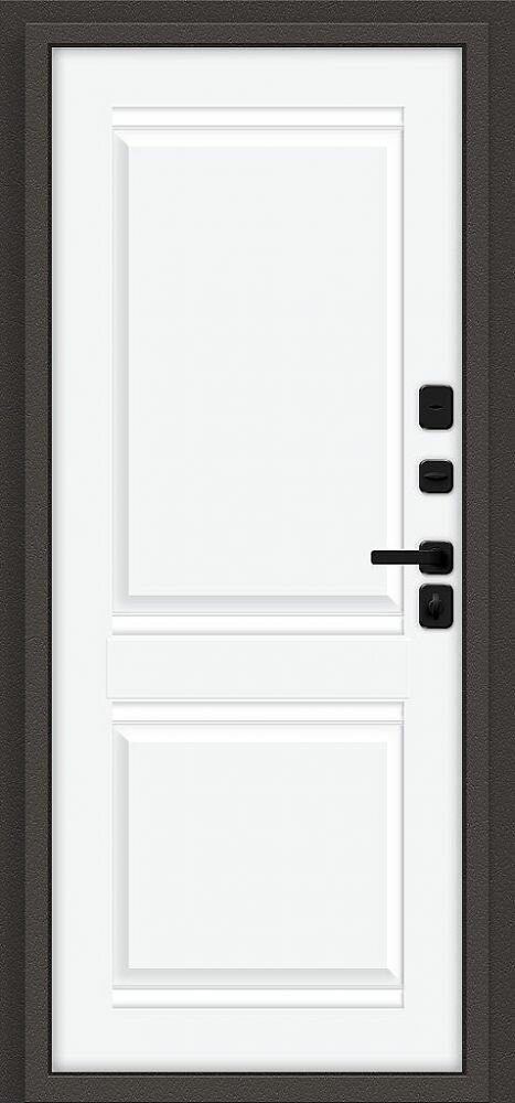 Входная Дверь Bravo Некст МФ/SBlack Старк Шоколад/White Silk 860x2050мм Правое Открывание / Браво.