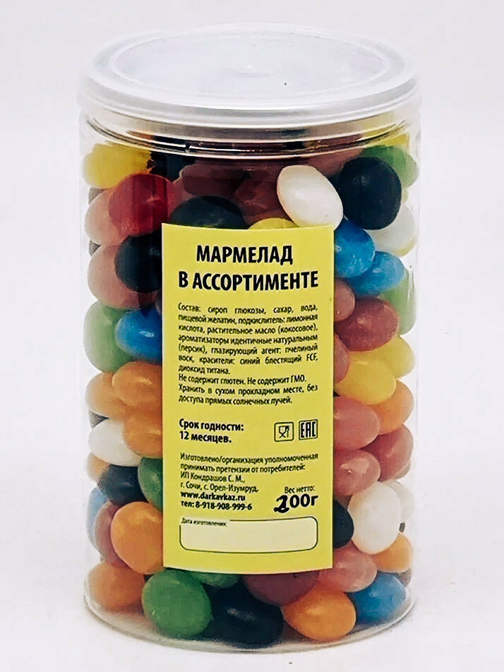 Мармелад желе бобы 200гр в пэт