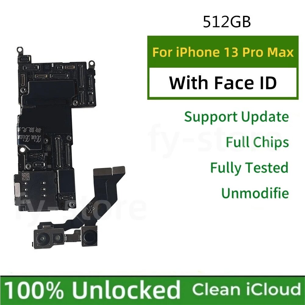 100% разблокированная материнская плата для iPhone 13 Pro Max 13 Mini 13 Pro с/без лицевого ID, чистая логическая плата iCloud, поддержка обновления материнской платы