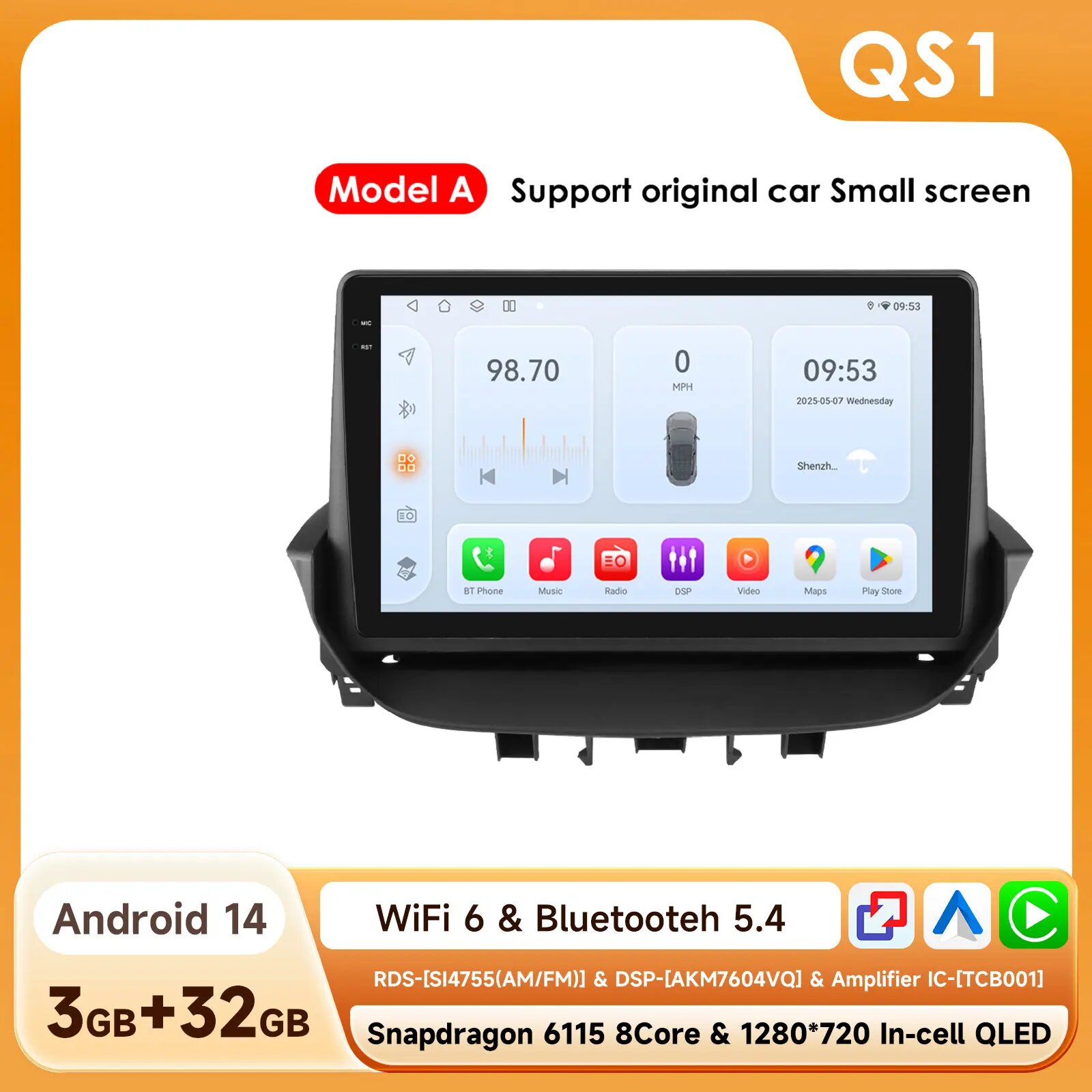 4G 8 ядер Android авторадио для Renault Laguna 2 2001-2007 AI Carplay QS1 A-8Core-3 32G