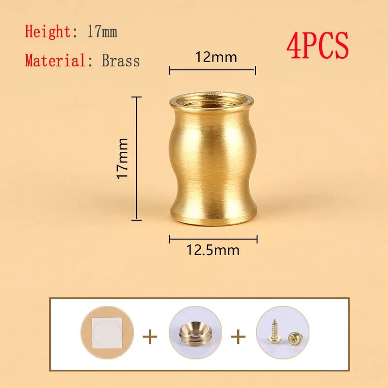 Латунные ножки для мебели 4 шт. Bamboo 17mm 4PCS
