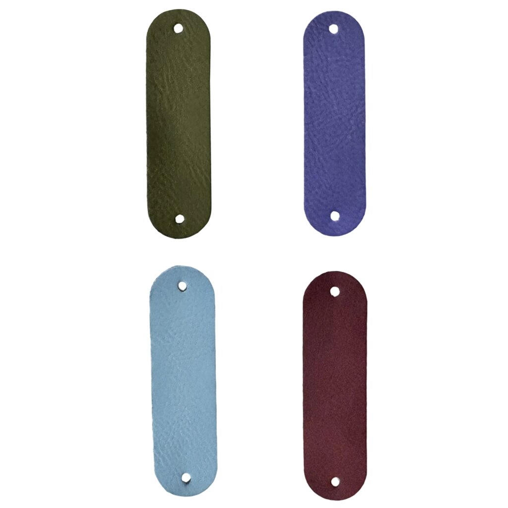 4 кожаные этикетки ручной работы ручной работы-оливково-зеленый, фиолетовый, синий, цвета морской волны, винно-красный