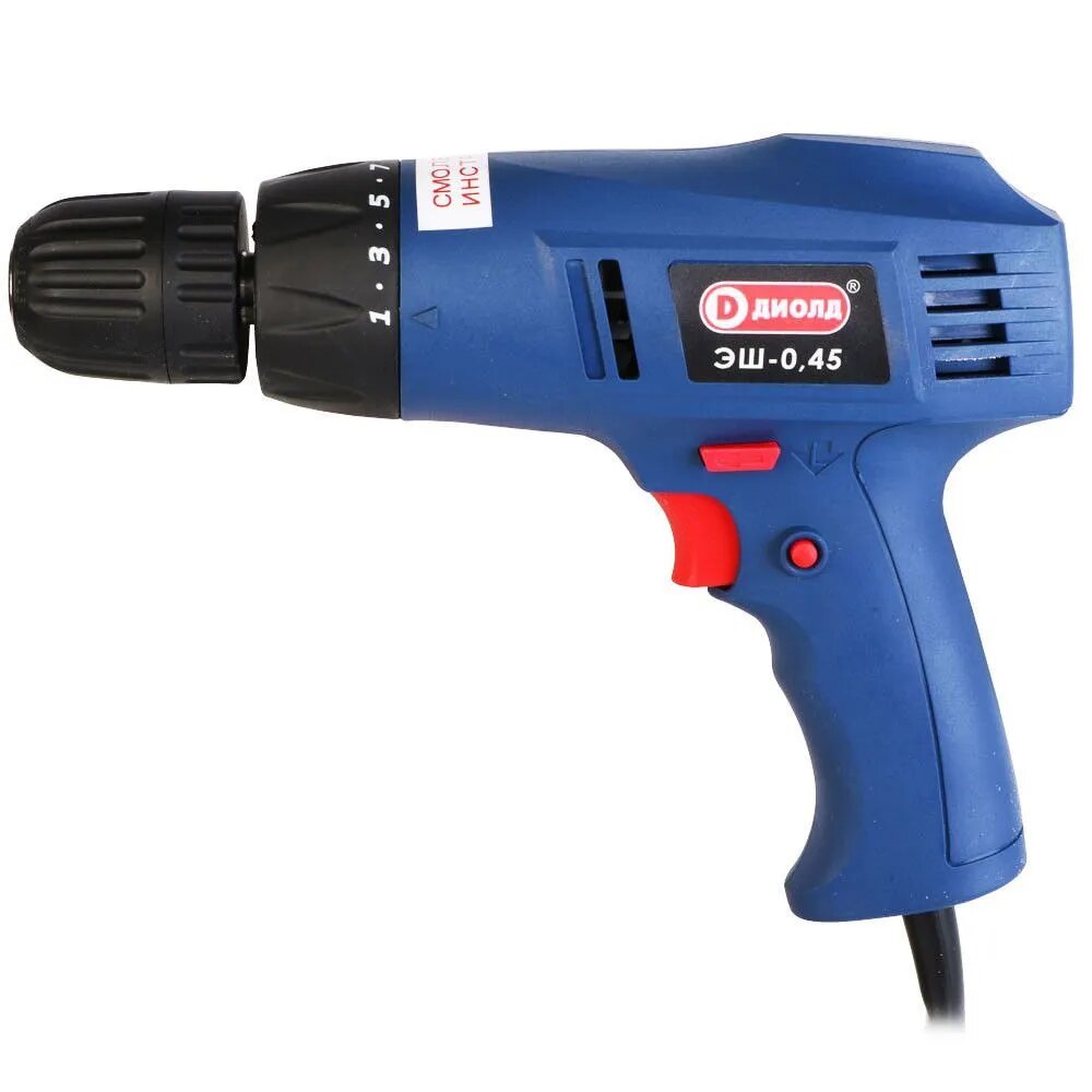 Электрический шуруповерт Диолд ЭШ-0,45, 450 Вт, 22 Нм, 0-750 об/мин
