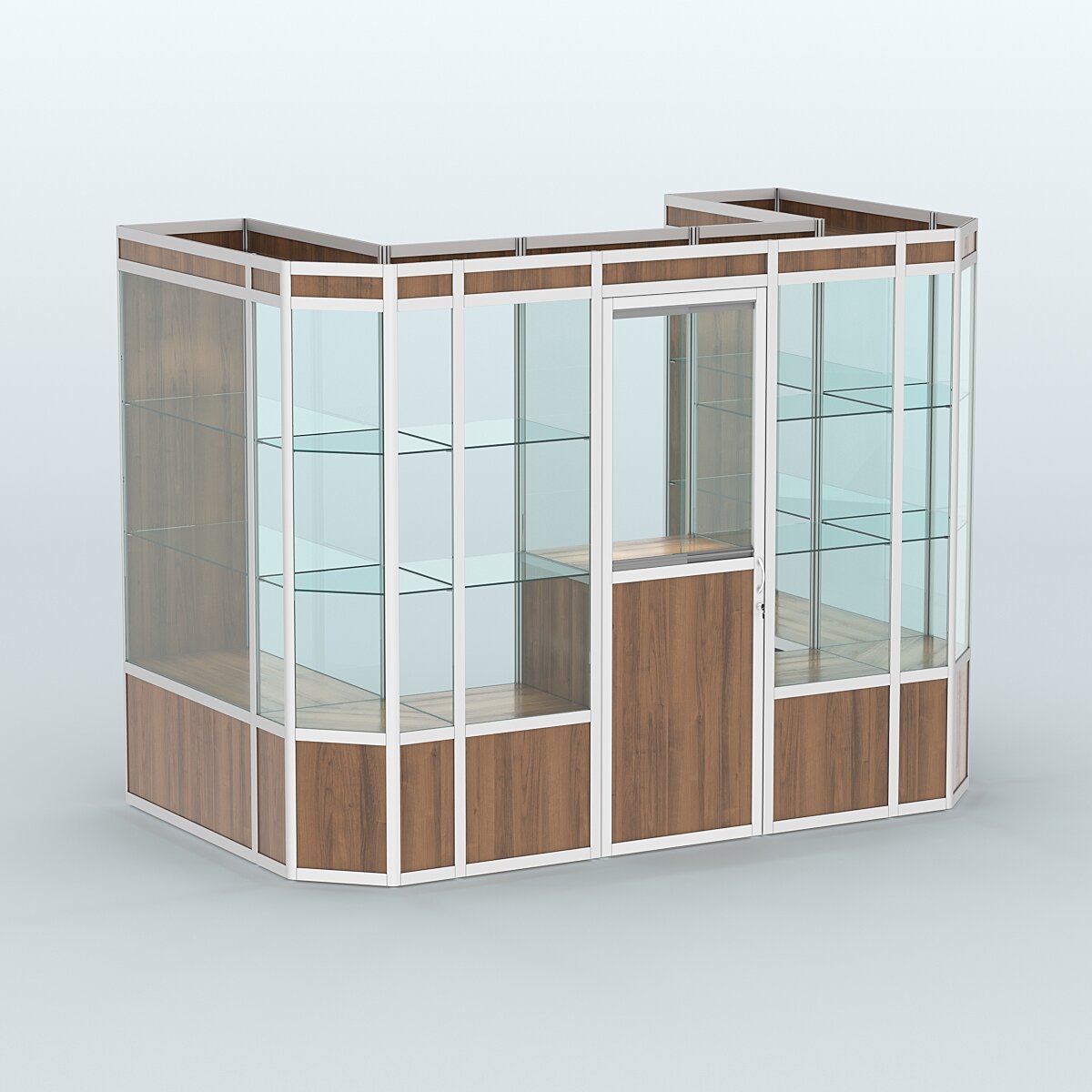 Павильон из профиля пристенный №6а (4,05 кв. м), Орех