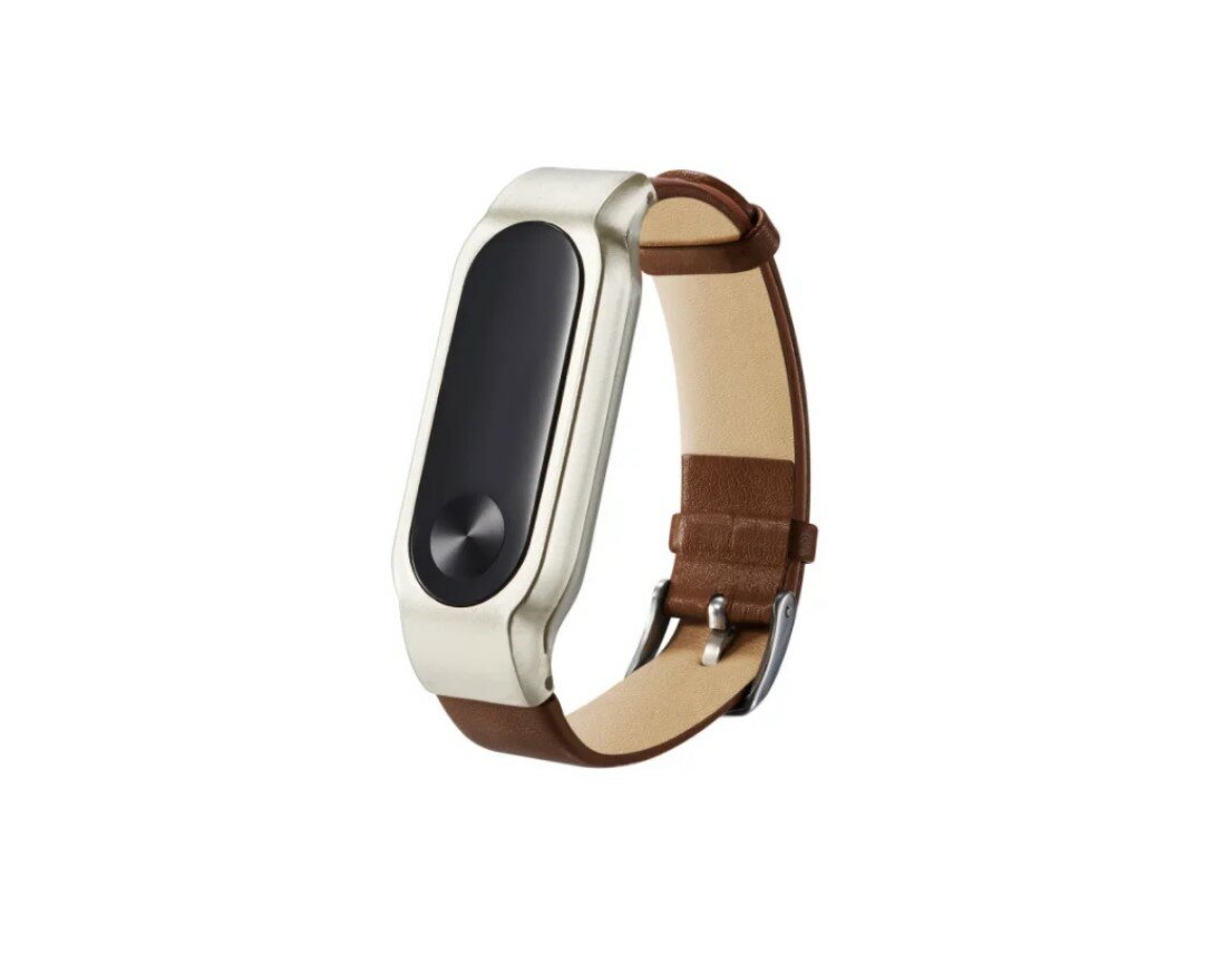 Кожаный сменный цветной ремешок MyPads из натуральной кожи для Xiaomi Mi Band 2 (Коричневый)