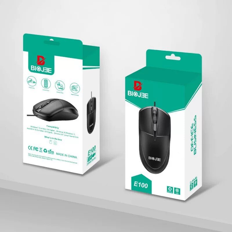 Проводная мышь TPV AOC MS121 с тремя кнопками, новая, USB, для бизнеса, офиса, дома, оптическая мышь, длина кабеля 1.5m