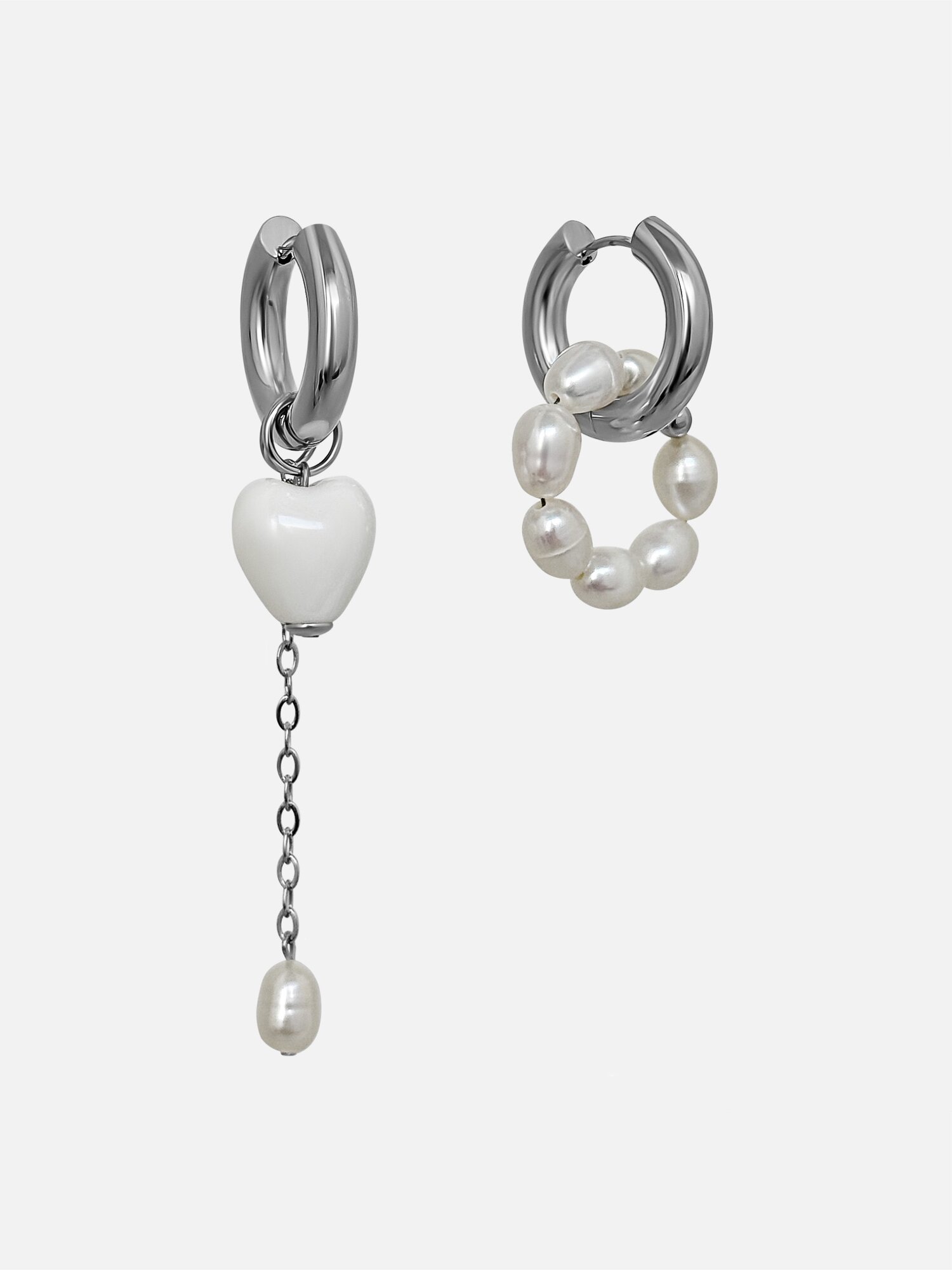 Серьги конго, с подвесками, жемчуг культивированный, жемчуг пресноводный, керамика, жемчуг пресноводный культивированный