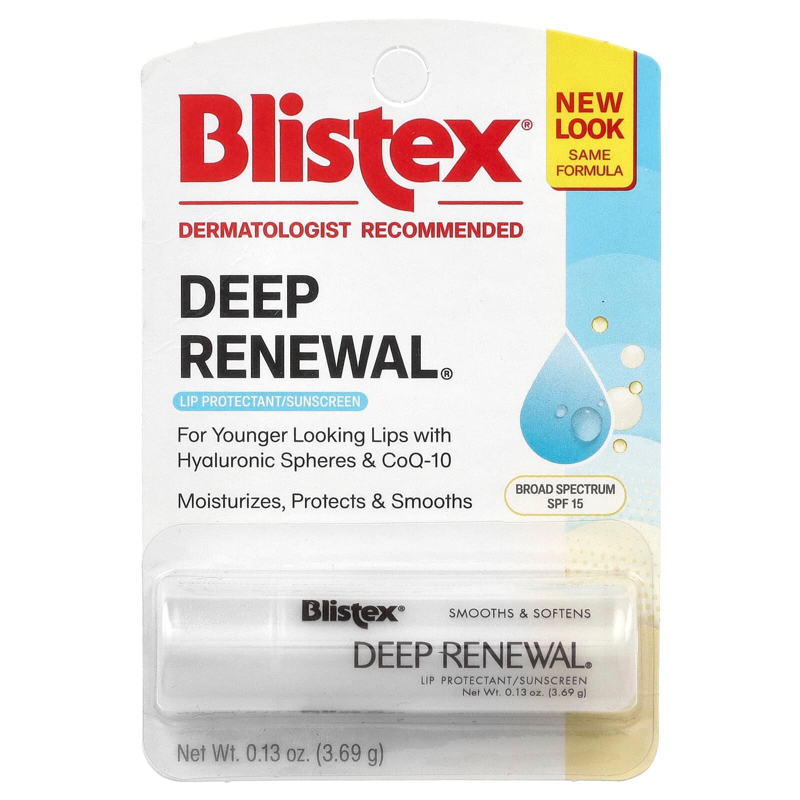 Бальзам для губ Blistex Deep Renewal SPF 15 , увлажняющий, защитный, 3.69 г