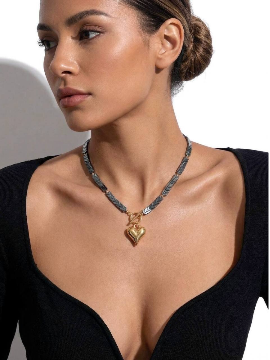 Колье, гематит, металл