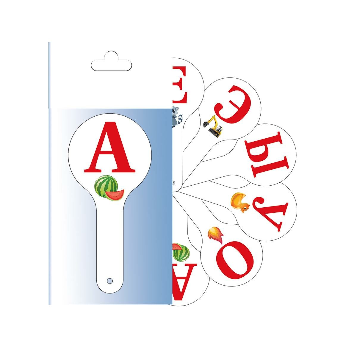 Касса гласные буквы с картинками «Пчёлка», карточки для обучения чтению, русский алфавит