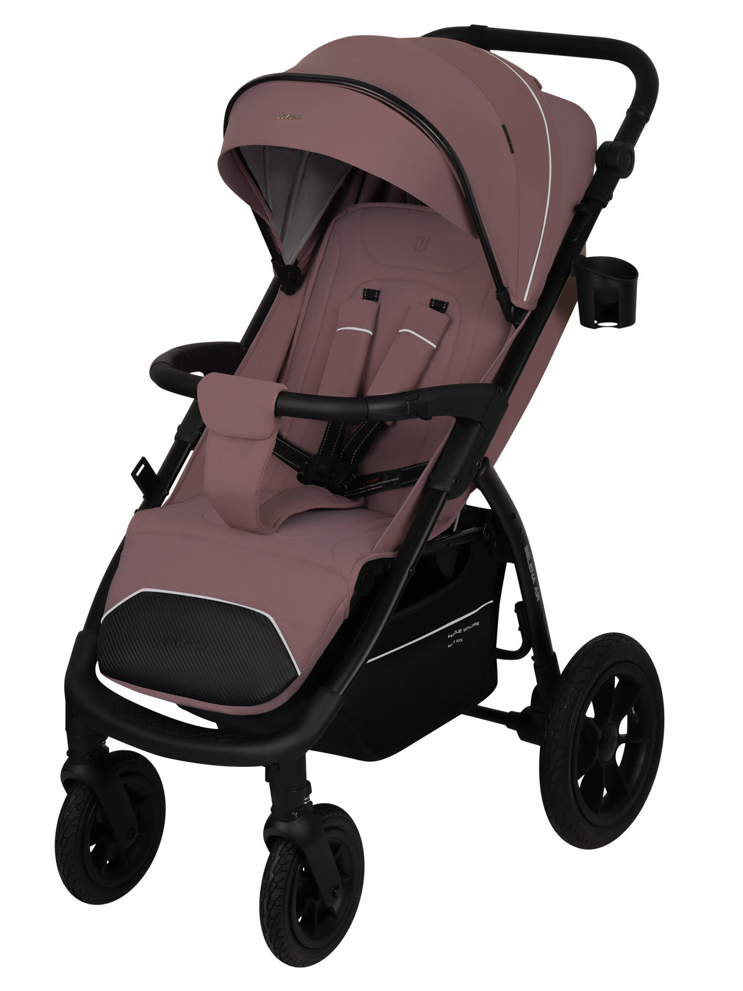 Коляска прогулочная детская Jovola Selena Air NEW с большими колесами, всесезонная, складная, розовый