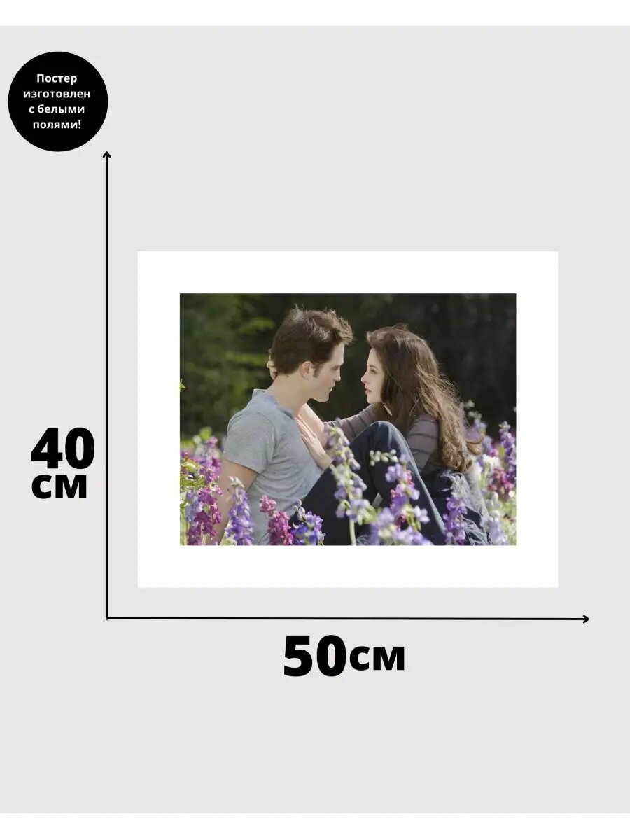 Постер Сумерки Белла и Эдвард, 50 x 40 см (с полями), бумага, без рамы