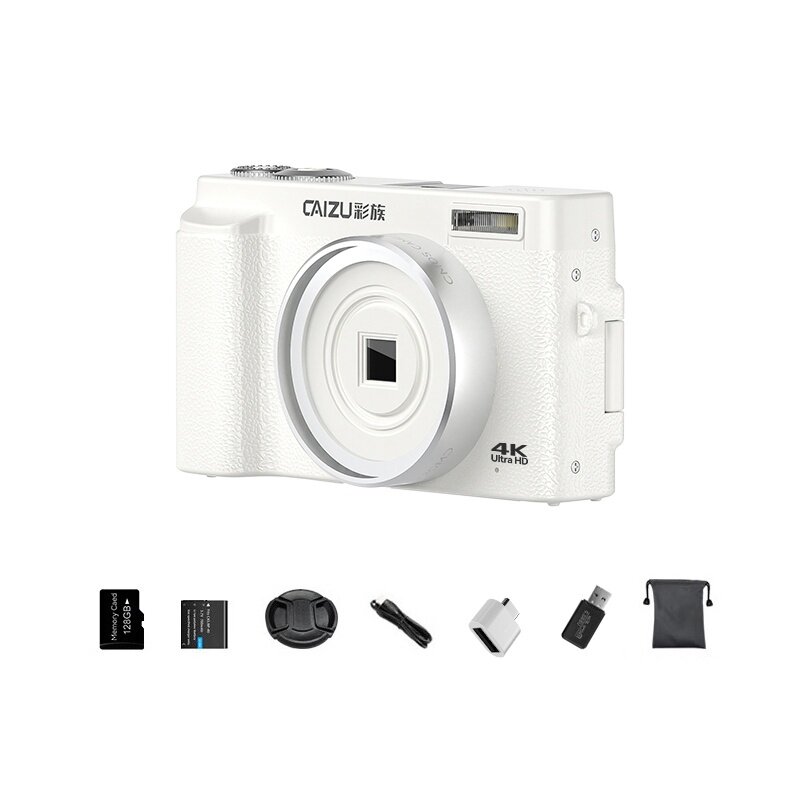 Цифровая беззеркальная камера унисекс Rainbow Clan C1, Cloud White[128G Internal Memory Card], 4K Ultra HD
