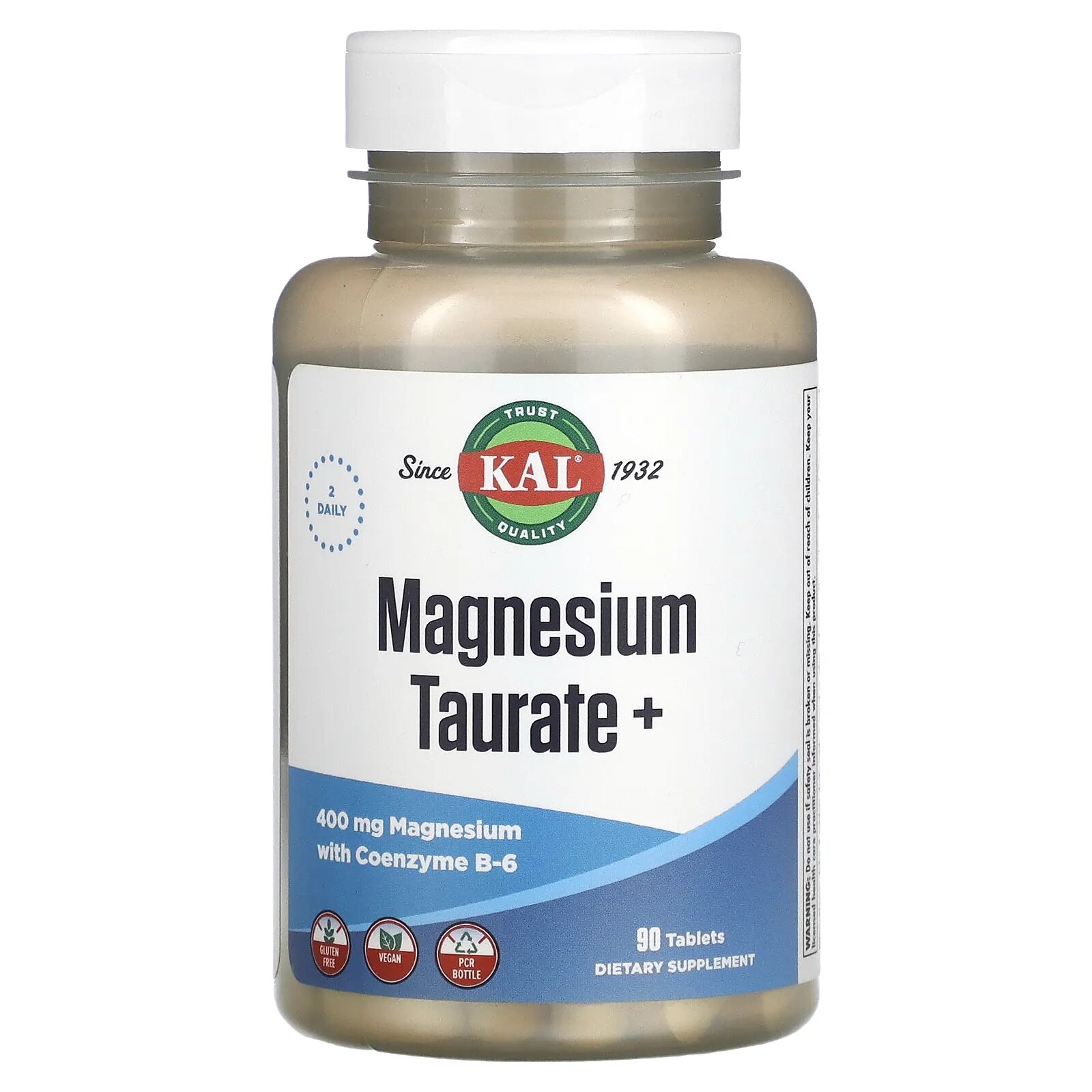 Таурат магния KAL Magnesium Taurate Plus без вкуса 200мг, 90 таблеток