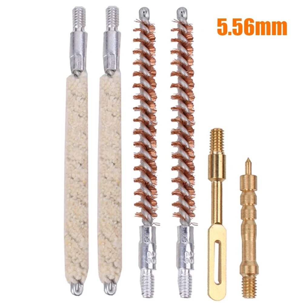 Набор для чистки оружия из алюминия, латуни и хлопка, 6 шт. .22cal