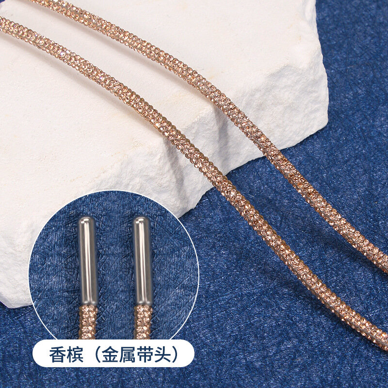 Шнурки "Круглые бриллианты", цвет шампанское, длина 60 см