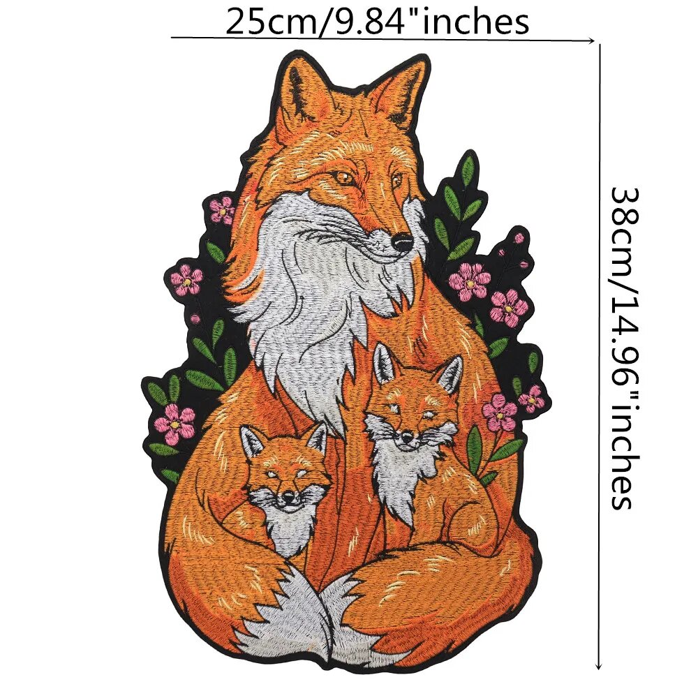 Нашивка лиса с детенышами, 38x25см, Цвет D(5pieces)