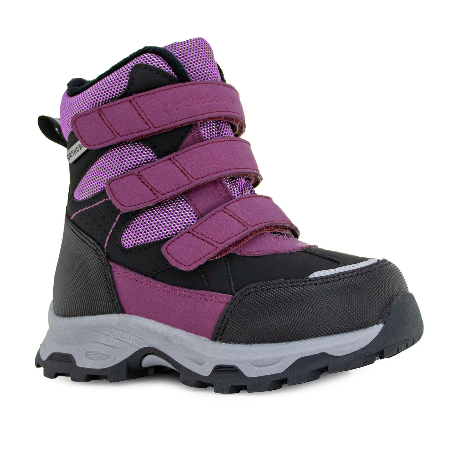 Обувь ортобум ортопедическая детская (п/сапожки шерсть) арт.67055-02 виноградный/черный р.34