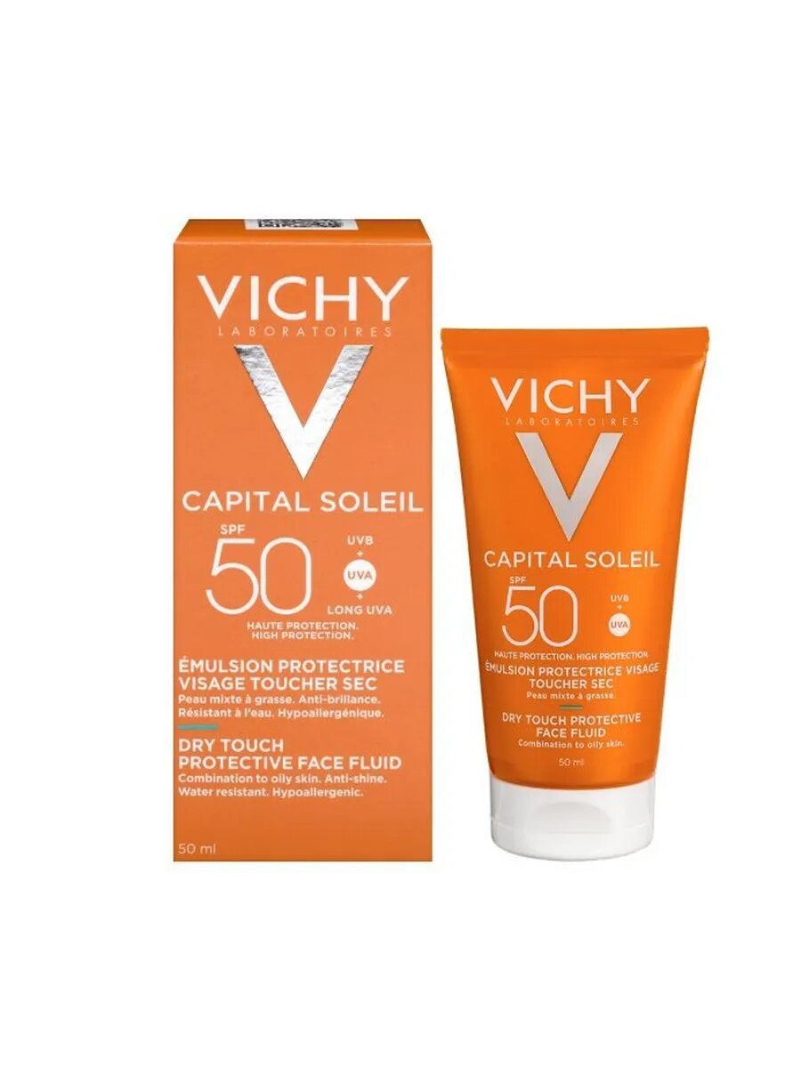 Vichy Capital Soleil Dry Touch SPF50 эмульсия матирующая, эм