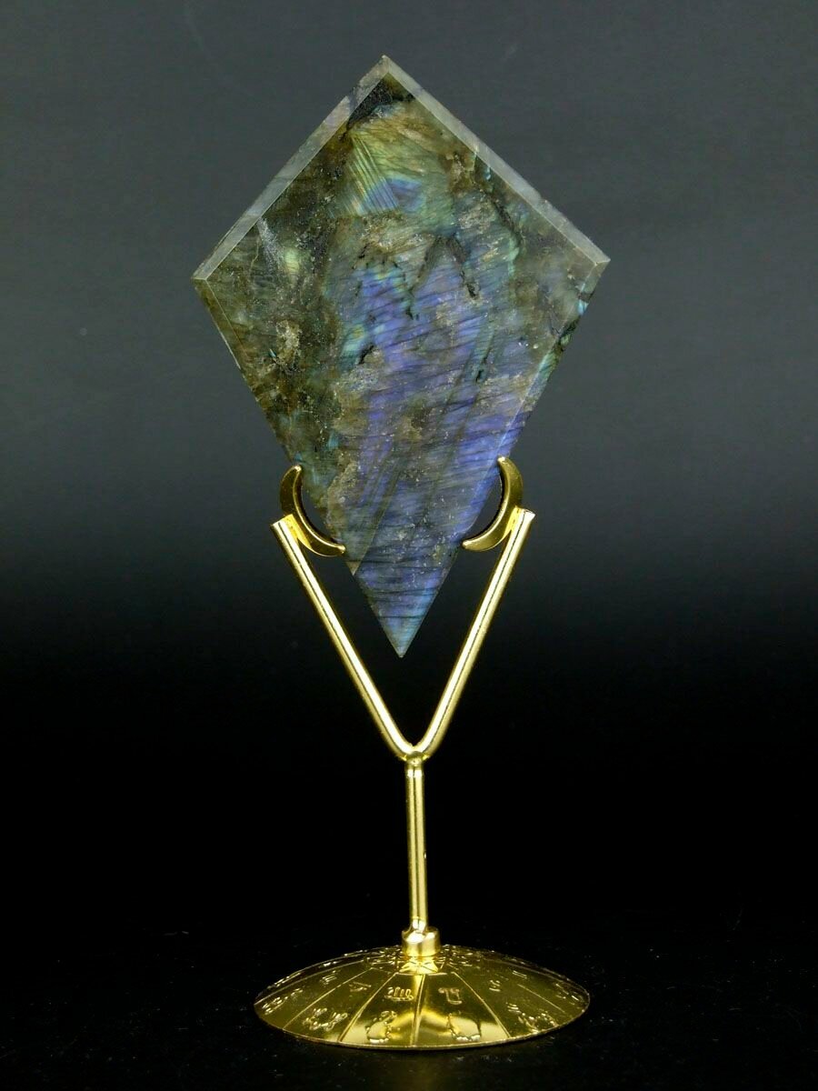 Кристалл из Лабрадора на подставке со знаками зодиака 20 см