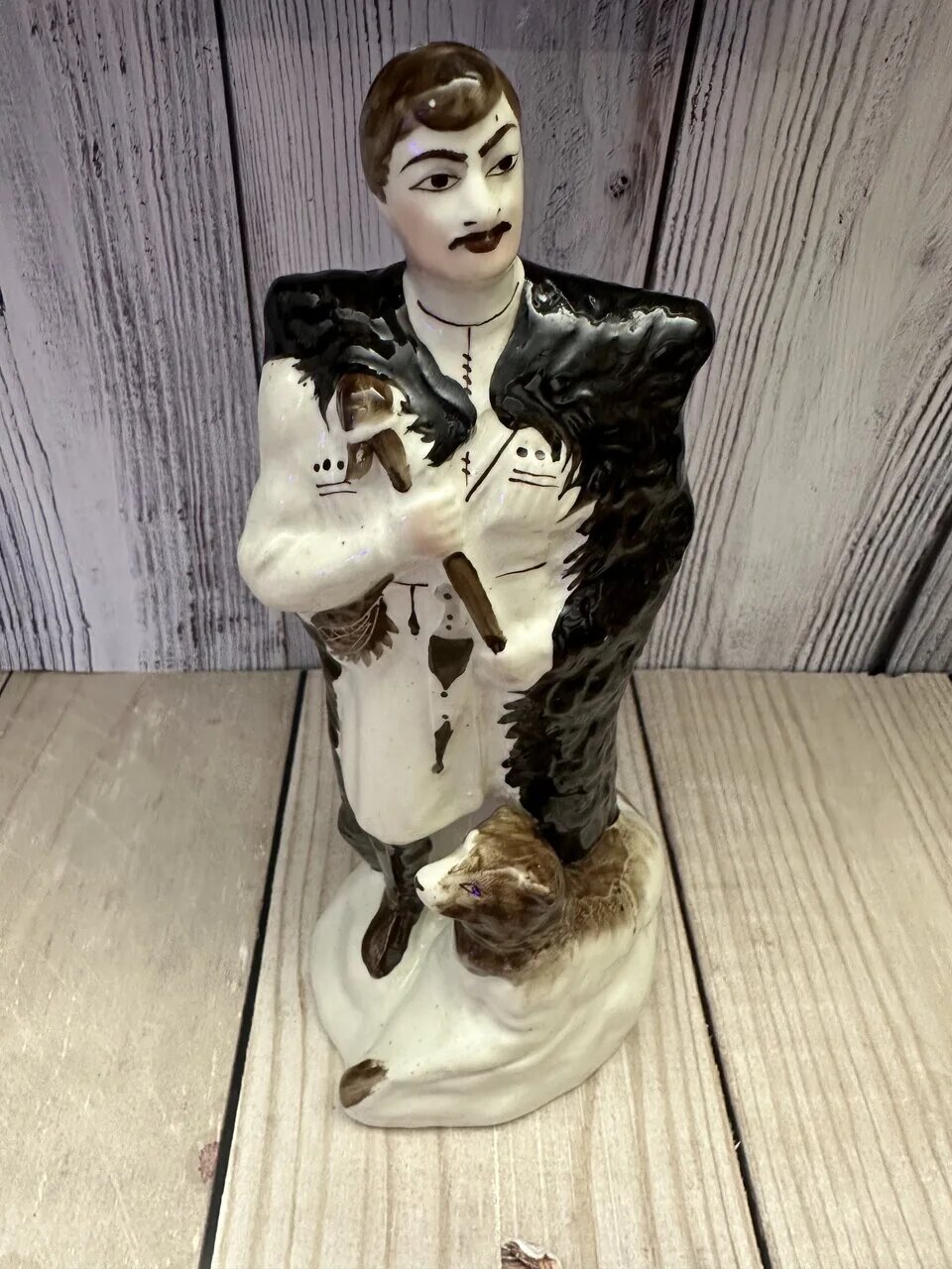 Статуэтка Пастух с собакой фарфор ЕФЗ 1950 годы ссср винтажная интересная редкая