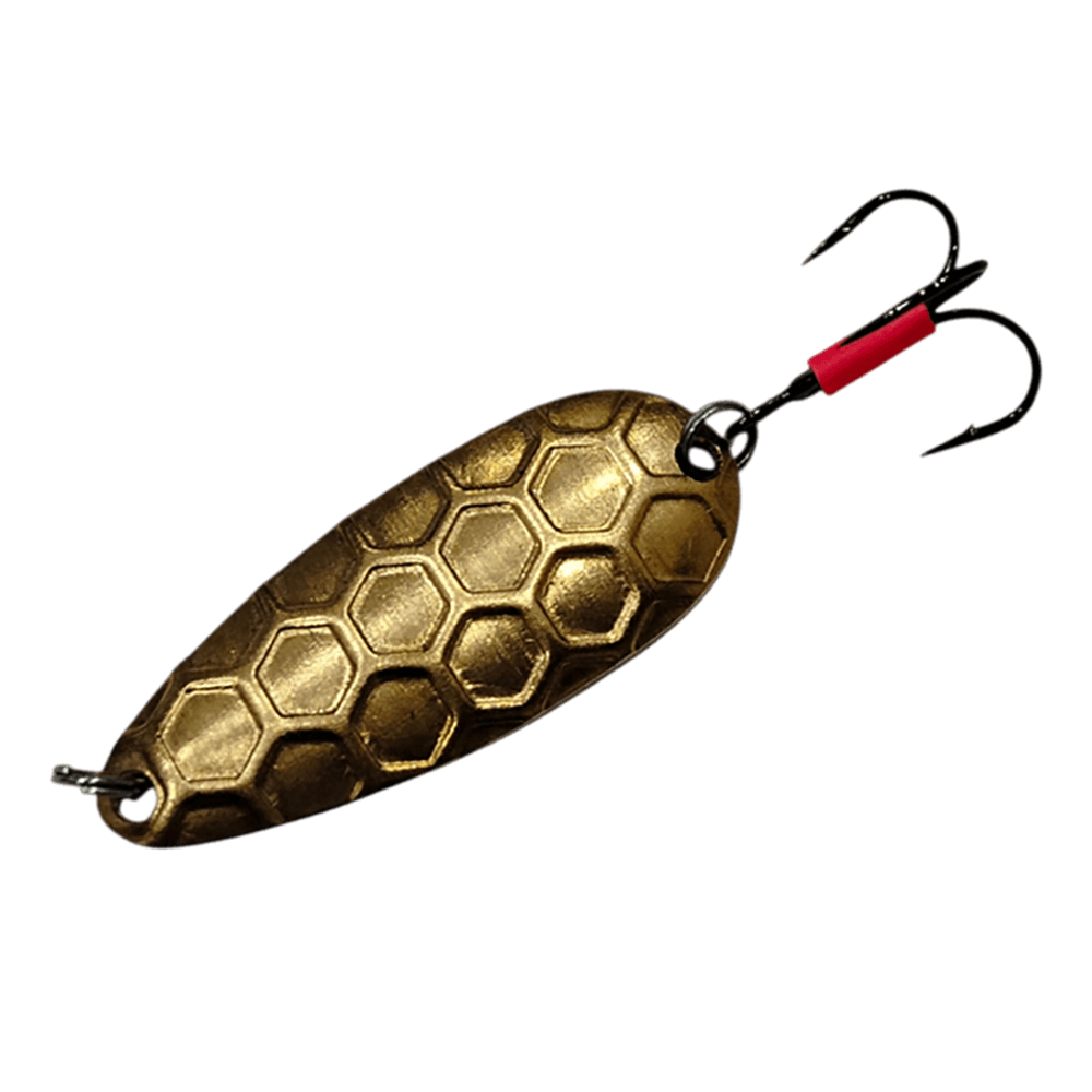 Блесна колеблющаяся Лодочка соты латунь - размер 6.4 см (тол. 1.5 мм)