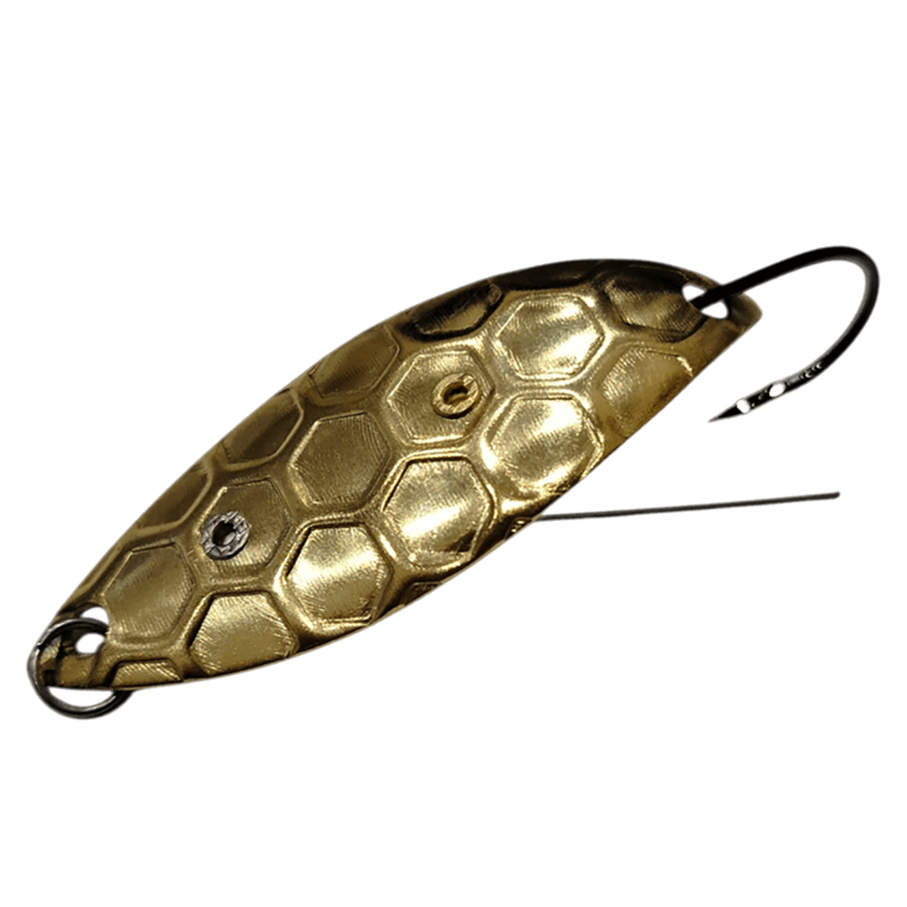 Блесна колеблющаяся незацепляйка Крокодил соты латунь - размер 7 см (тол. 1 мм)