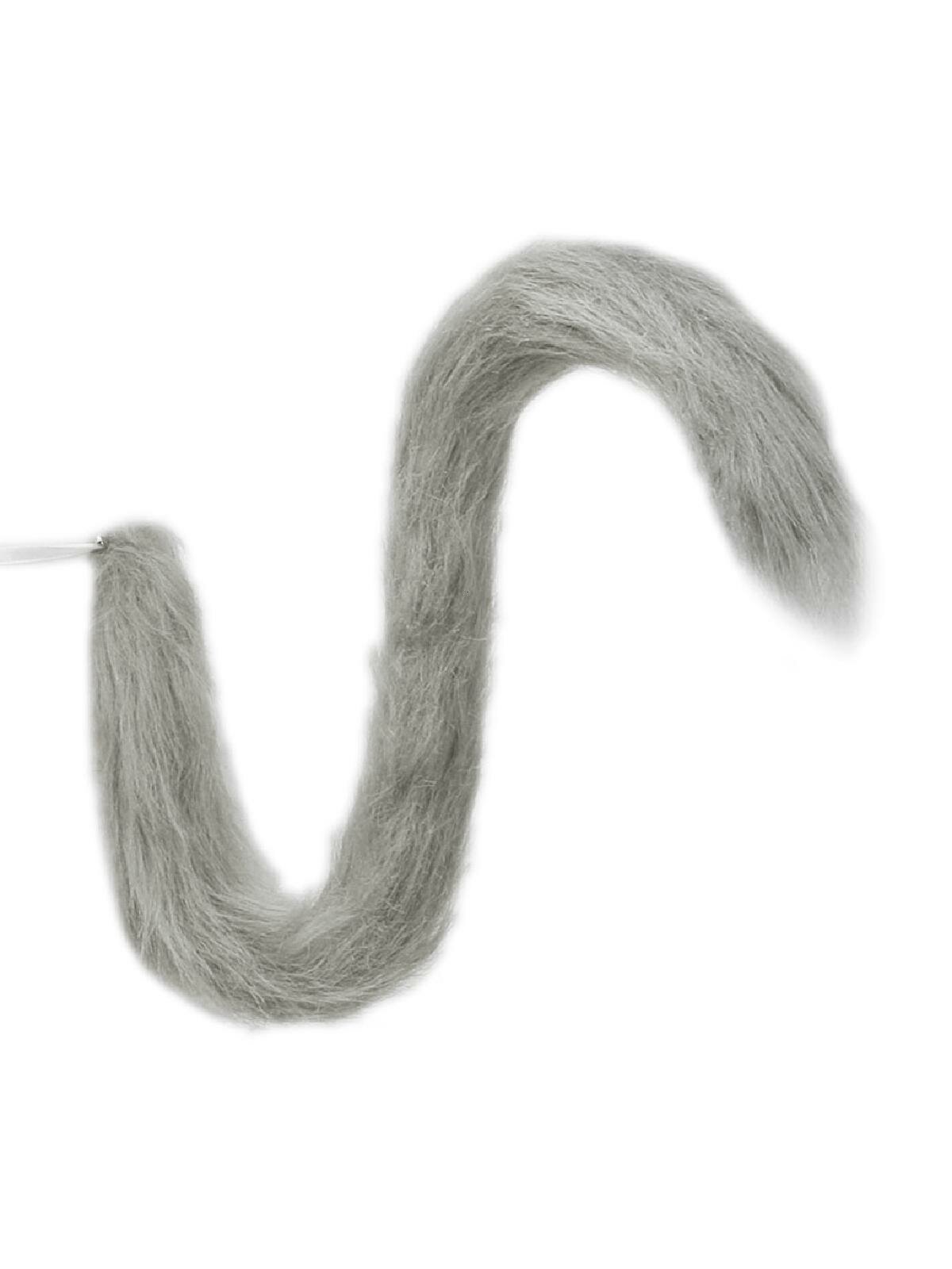 Плюшевый длинный хвост для косплея, Серый