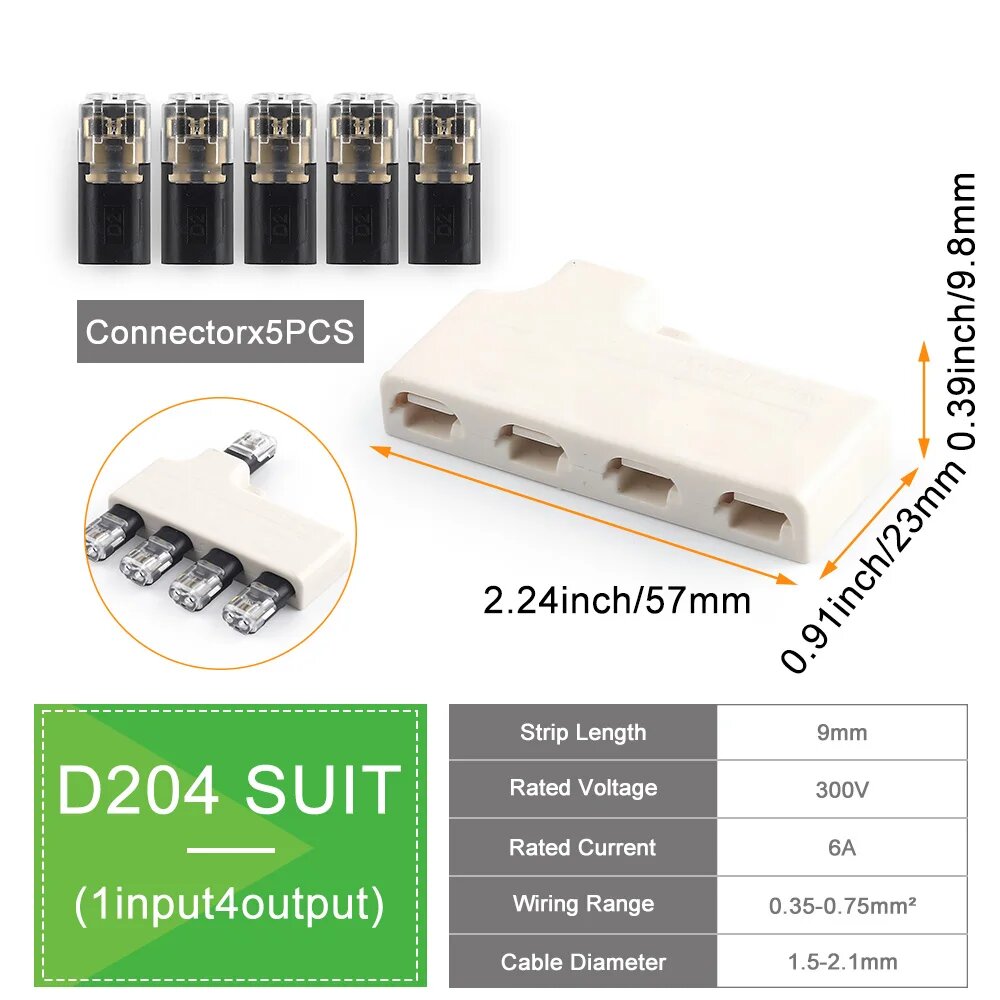 Разветвитель проводов DIY GO 22-18AWG 1 Set D204