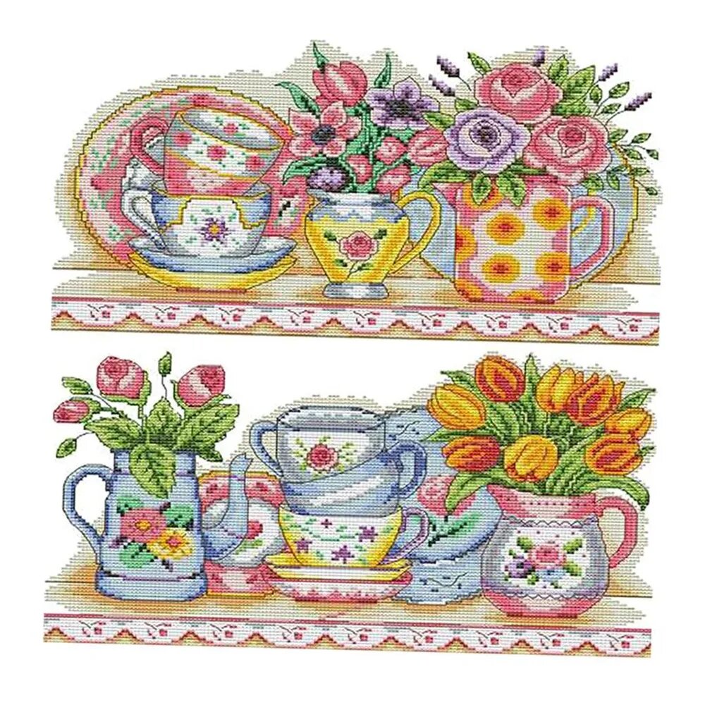 Dimensions Набор для вышивки крестом Ваза с цветами 14CT