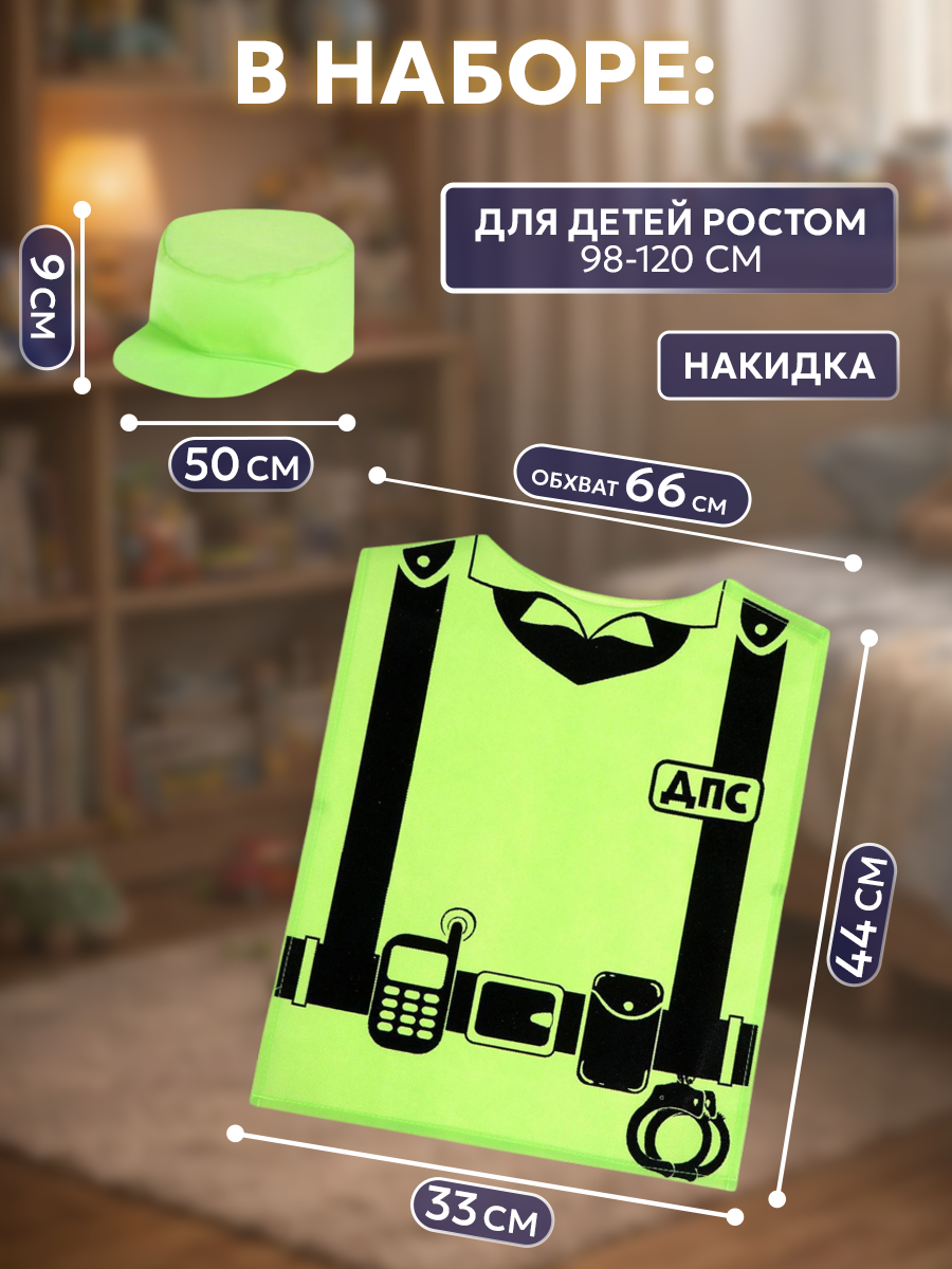 Игровой набор Happy Valley «ДПС», в наборе 2 предмета, цвет зеленый — фото 1