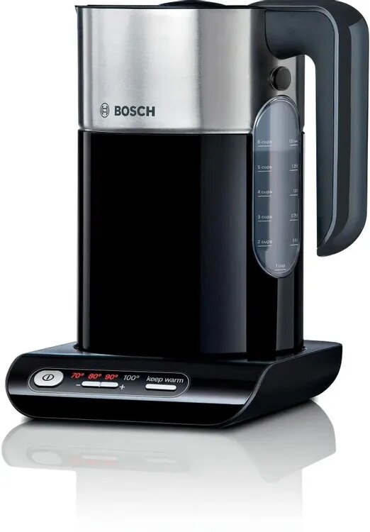 Чайник электрический Bosch TWK8613P 1.5л. 2400Вт черный/серебристый (корпус: нержавеющая сталь)