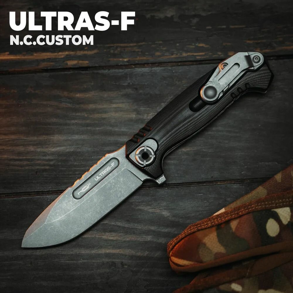 Складной туристический нож N.C.Custom Ultras-F Stonewash Black