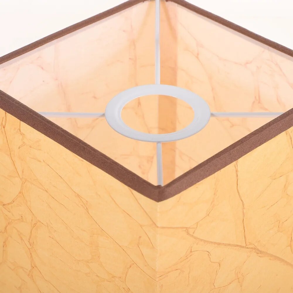 Квадратный абажур из кожи и бумаги светло-желтый