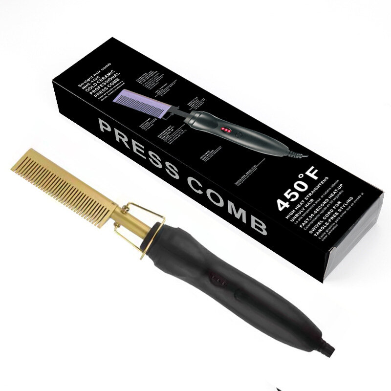 Бестселлер: золотистая медная расческа, выпрямляющая расческа, выпрямитель для волос, расческа для бороды, расческа для укладки, многофункциональная расческа для завивки и выпрямления волос.