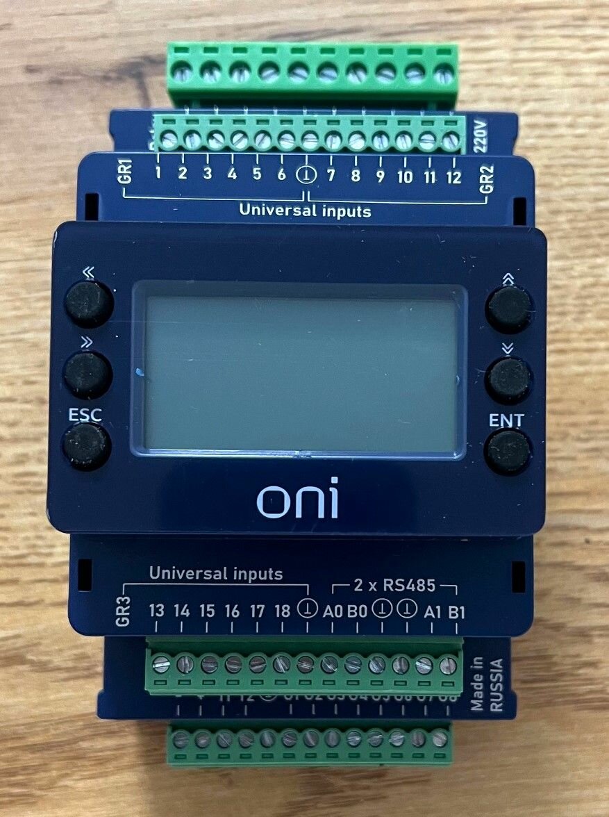 PLC-150-CPU-18U15U-1D_Модуль ПЛК (24В DC,150 ЦПУ, 18UI, 6UIO, 2UO, 7DO, с экраном)_ONI
