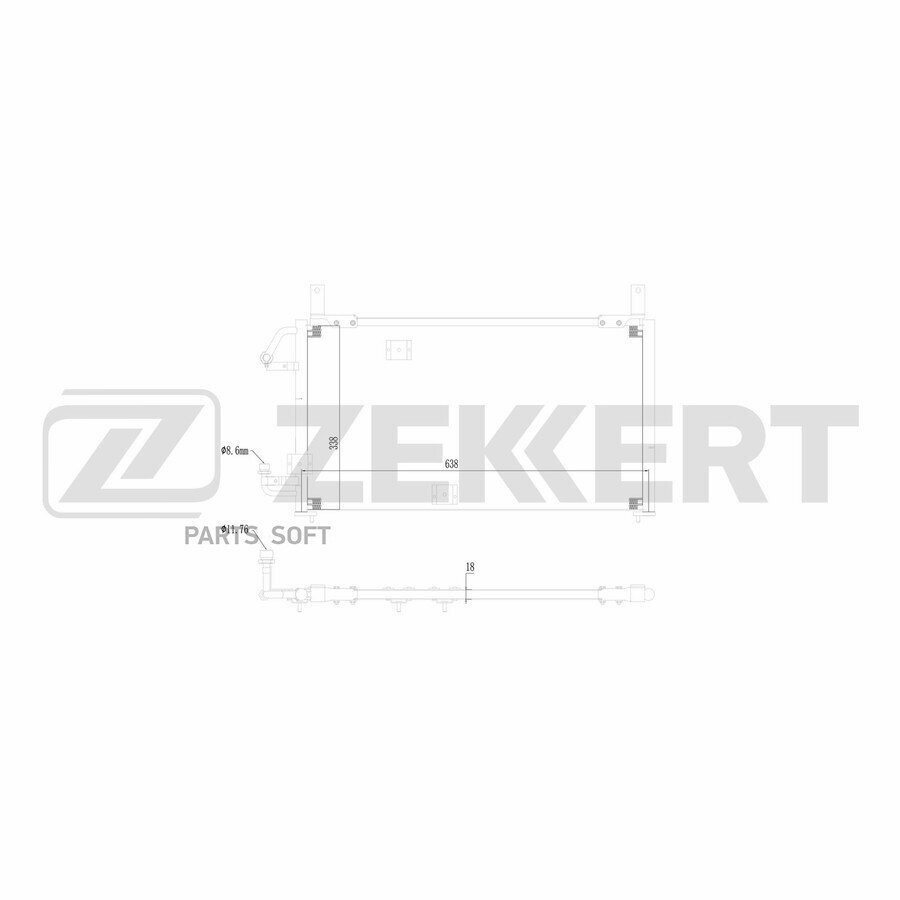 ZEKKERT MK-3212 Радиатор кондиционера Daewoo Espero (KLEJ) 95- Cielo 95- ()