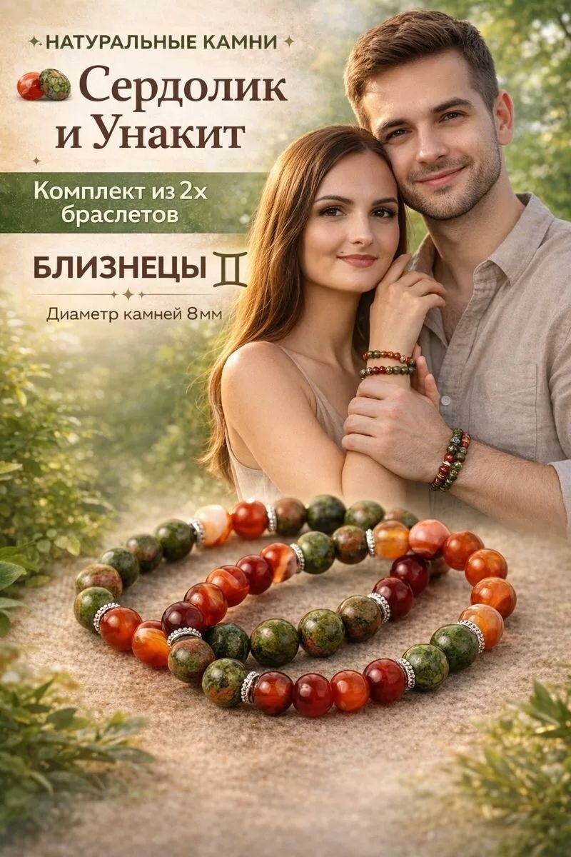 Браслет, сердолик, яшма