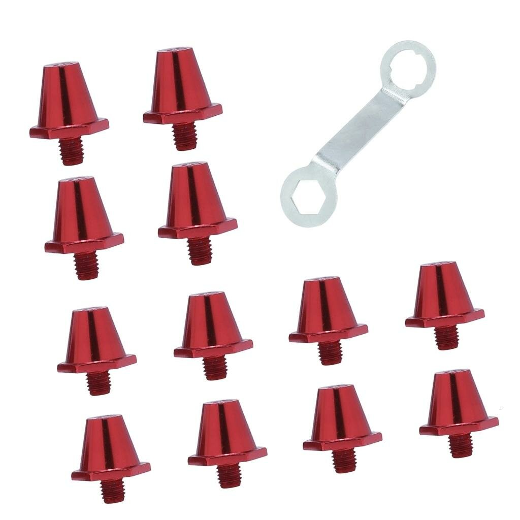 Алюминиевые шипы для футбольных бутс, 12 шт, красный
