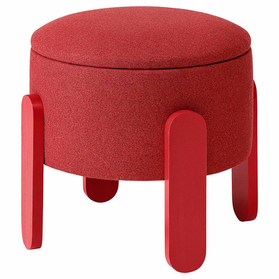 Пуф с ящиком для хранения IKEA FORLUNDA цвет красный 405.702.44