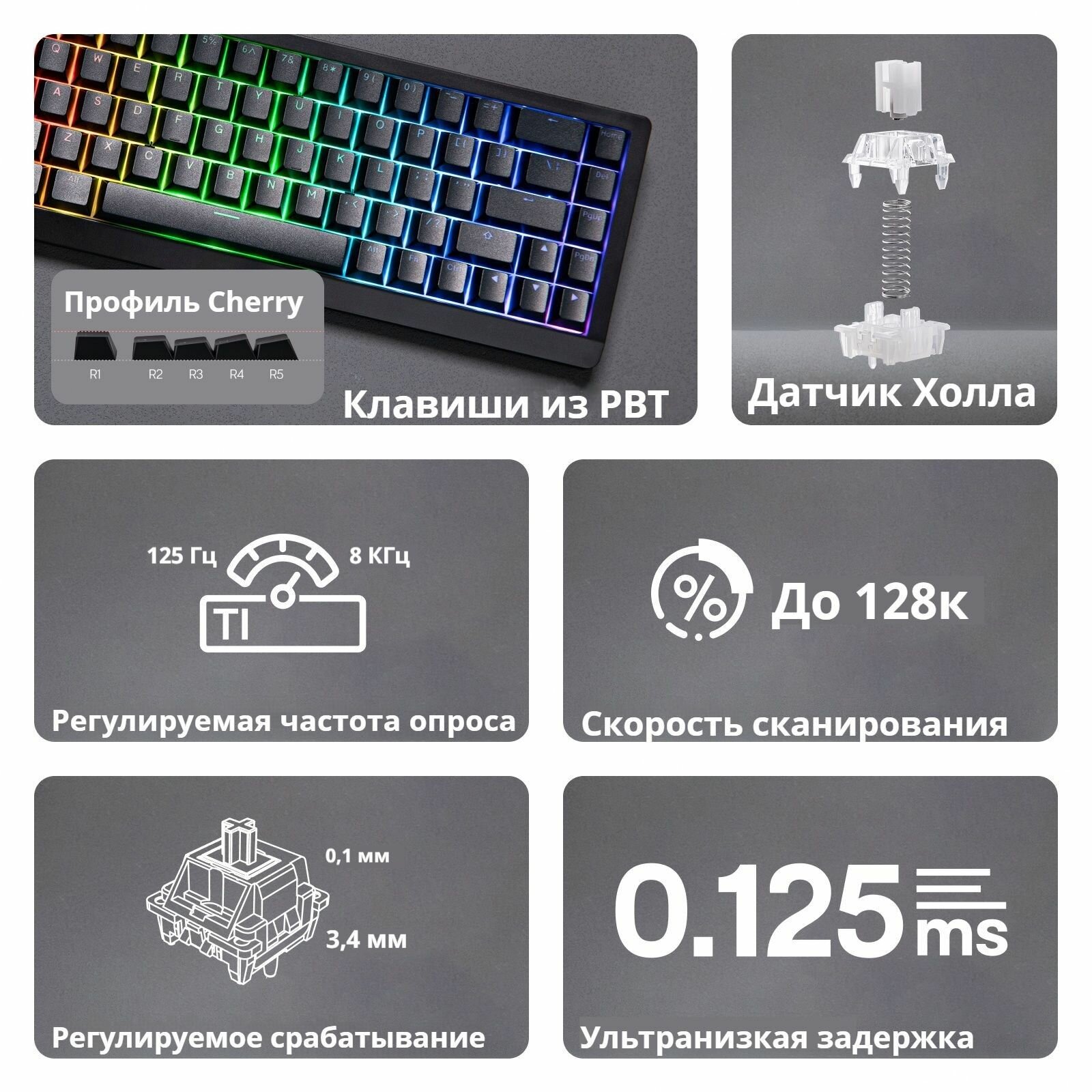 Беспроводная механическая клавиатура, EPOMAKER HE68 Lite-
