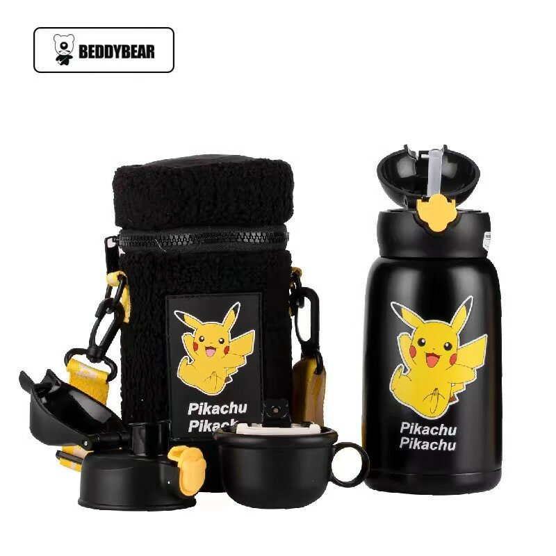 Черная кружка Pikachu с плюшевым дизайном термокружка из нержавеющей стали 316 630 мл классический