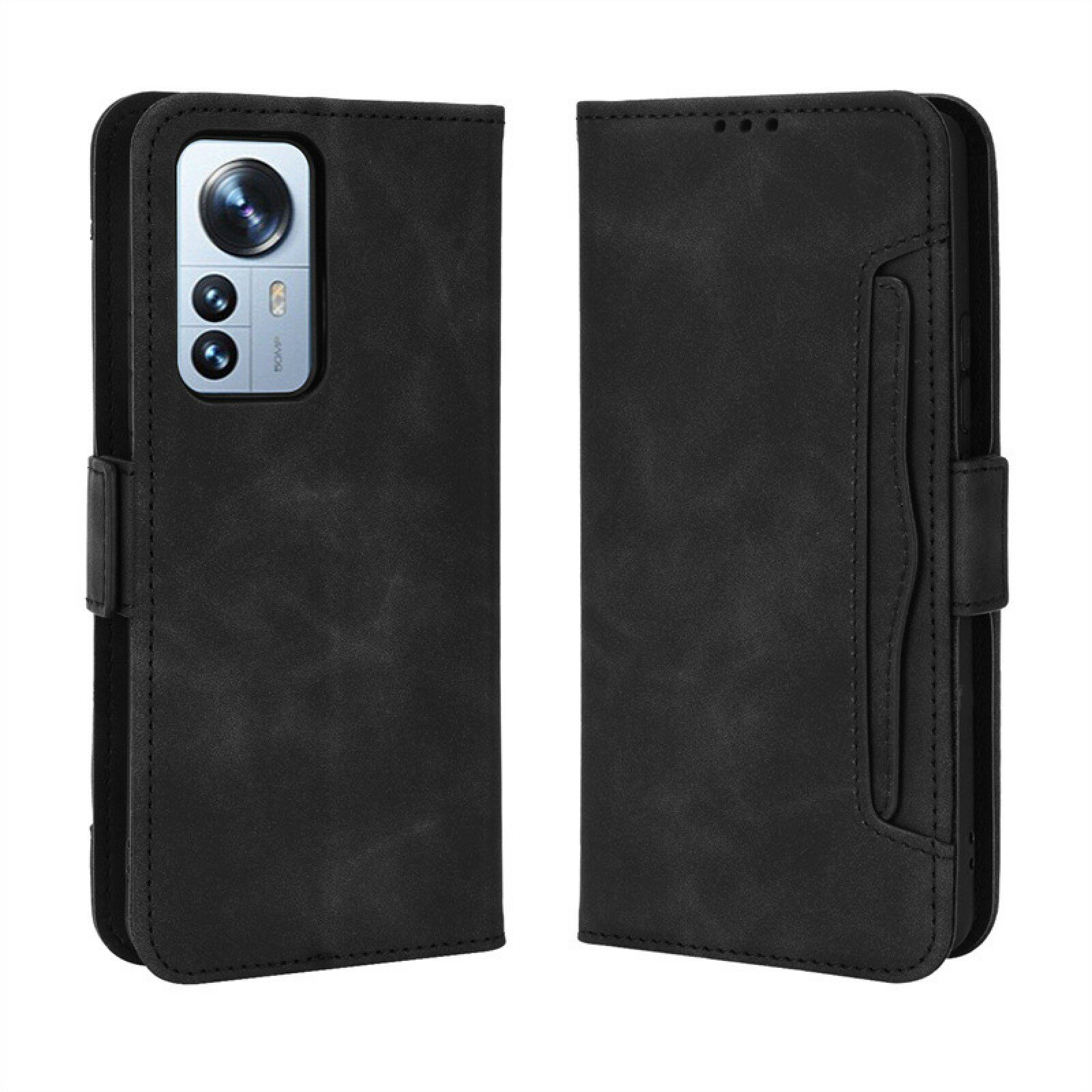 Чехол-книжка MyPads Porta Biglietti для Xiaomi 12 Lite из эко-кожи с подставкой и визитницей