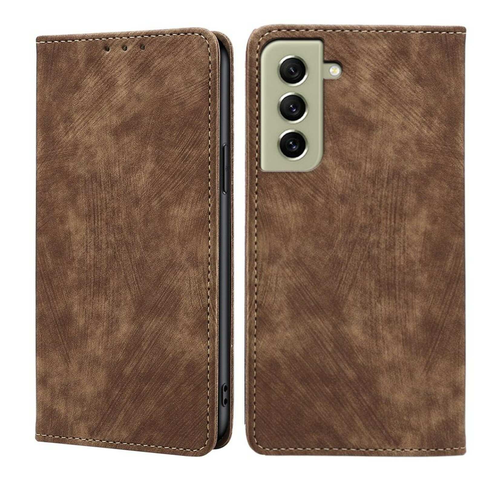 Чехол-книжка MyPads для Samsung Galaxy S21 FE 5G с мягкой текстурой, коричневый